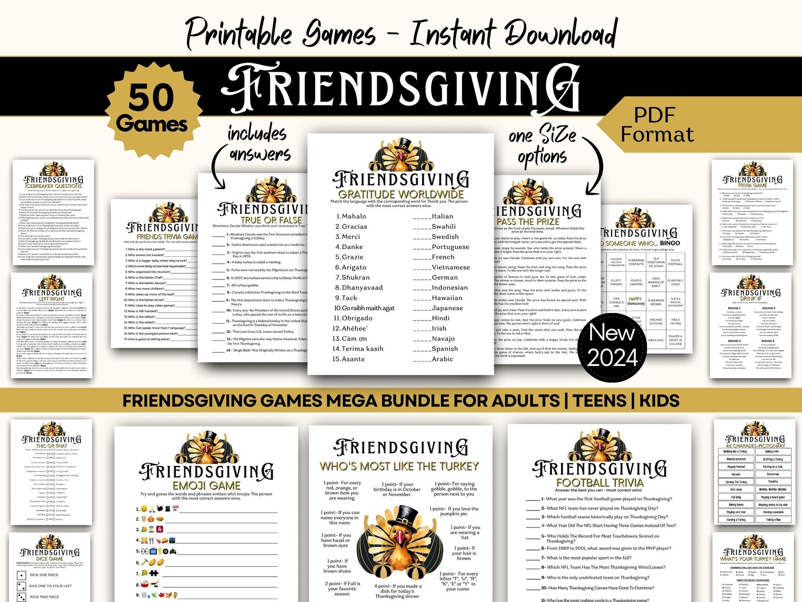 Friendsgiving Games Mega Bundle: 50 Printable Party Games (PDF) - Etsy
