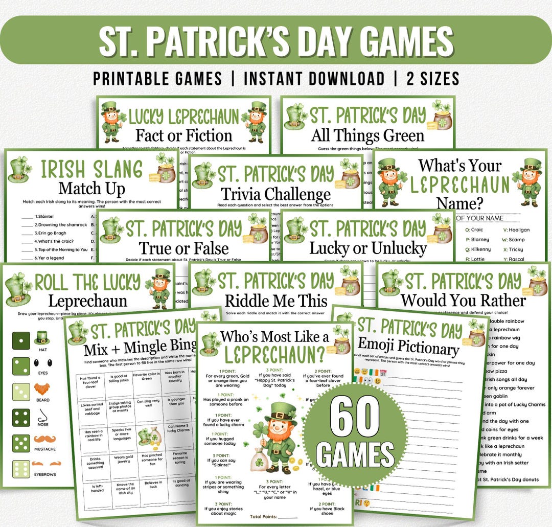St. Patrick's Day Games: 60 Super Fun Party Activities and Icebreakers ...