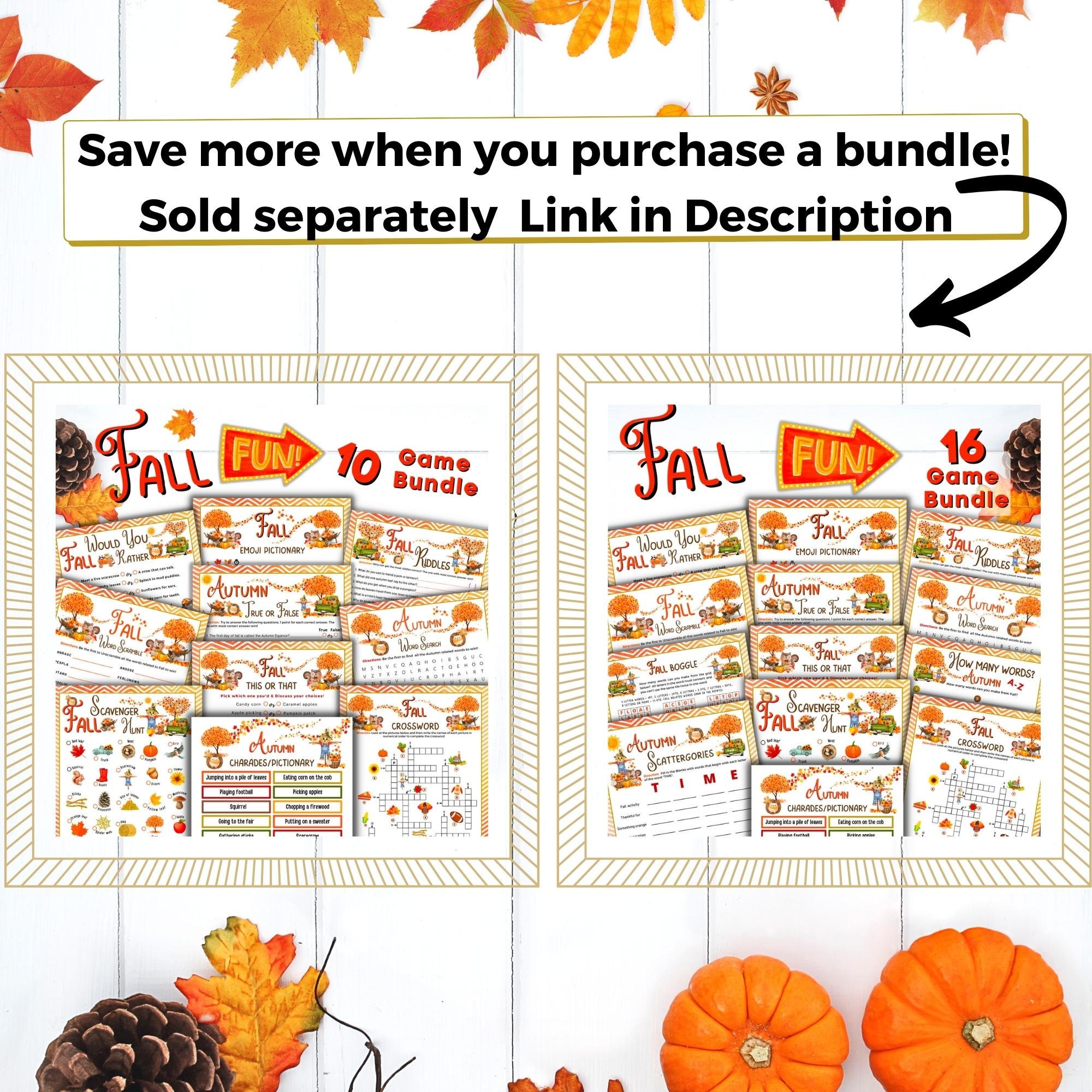 Fall RIDDLES Game, Autumn Printable Game, Fall Fun Activity for Kids ...