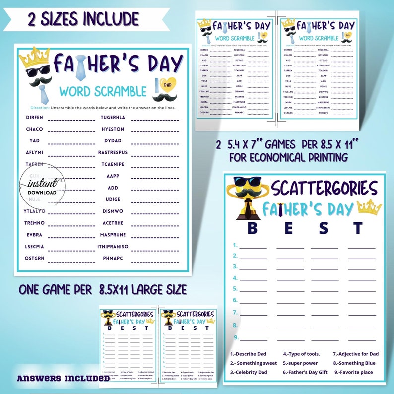 Father's Day Games, Happy Father's Day 10 Games for Kids and Adults ...