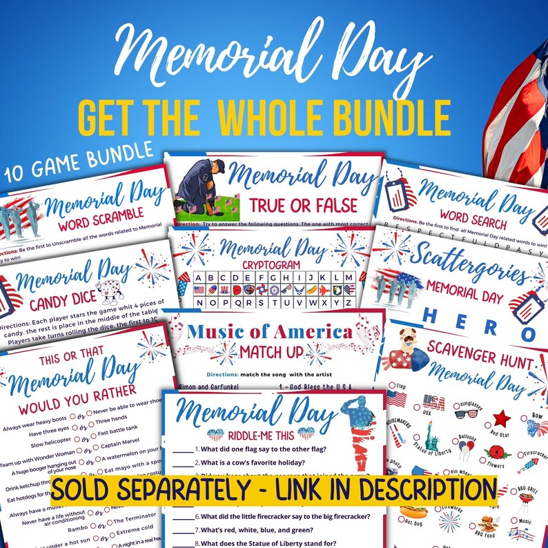 Memorial Day Scavenger Hunt: Family Nature Activity (printable PDF) - Etsy