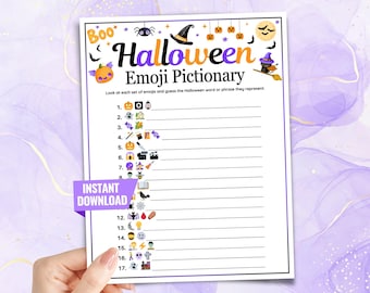 Halloween Emoji Pictionary Game: Printable Party Trivia (PDF) - Etsy