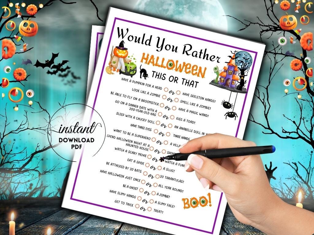 Halloween Would You Rather Game, Halloween This or That Game Printable ...