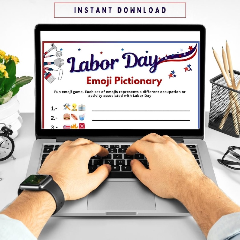 Labor Day Emoji Pictionary Trivia,labor Day Game, Patriotic Day ...