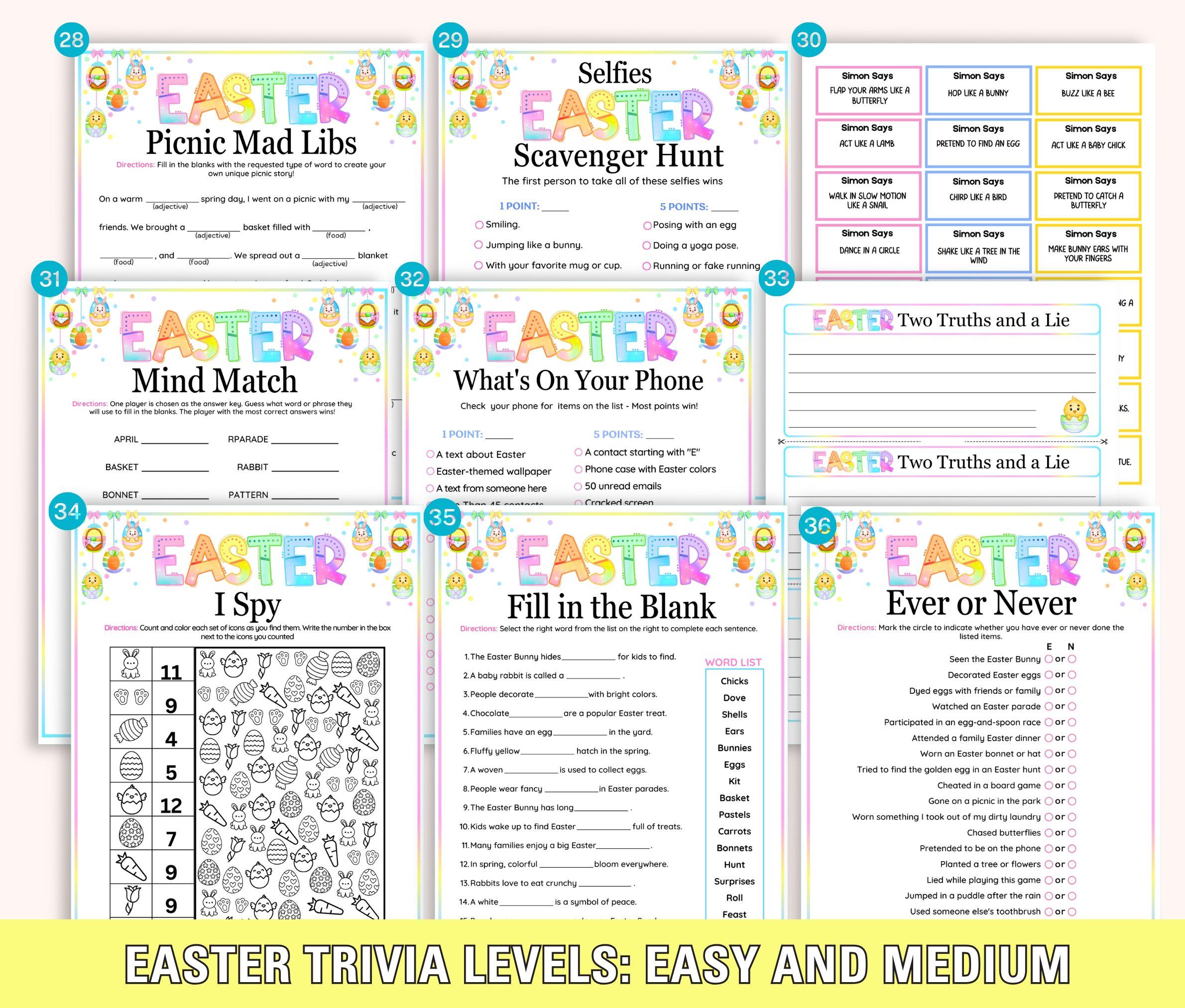 Easter Games Bundle, Easter Party Games, Easter Family Games, Office ...