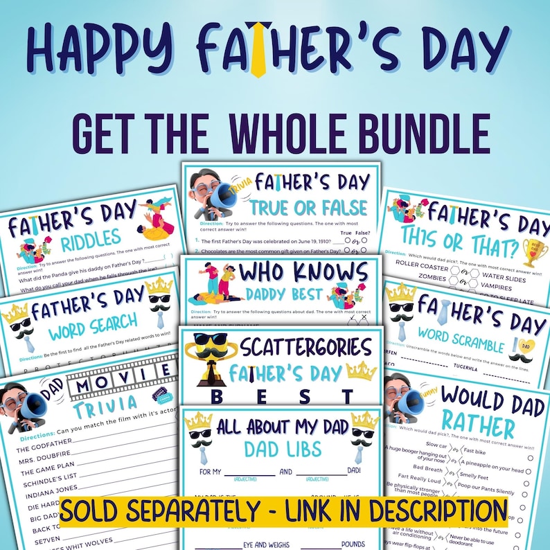 About My Dad: Father's Day Mad Libs Activity Printable for Kids, Dad ...
