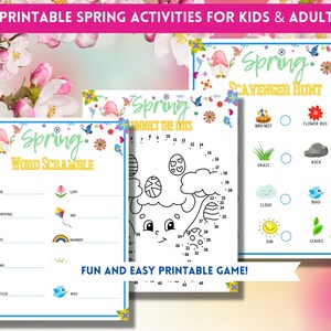 8 Spring Printable Game Bundle, Learning Pack, Fun Spring Party Game ...