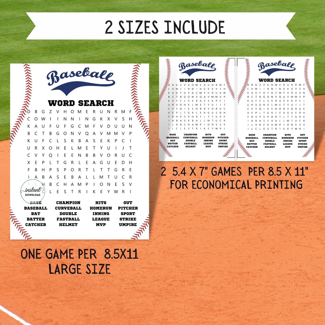 Baseball Word Search Game, Baseball Printable Game, Game Pdf, Games ...