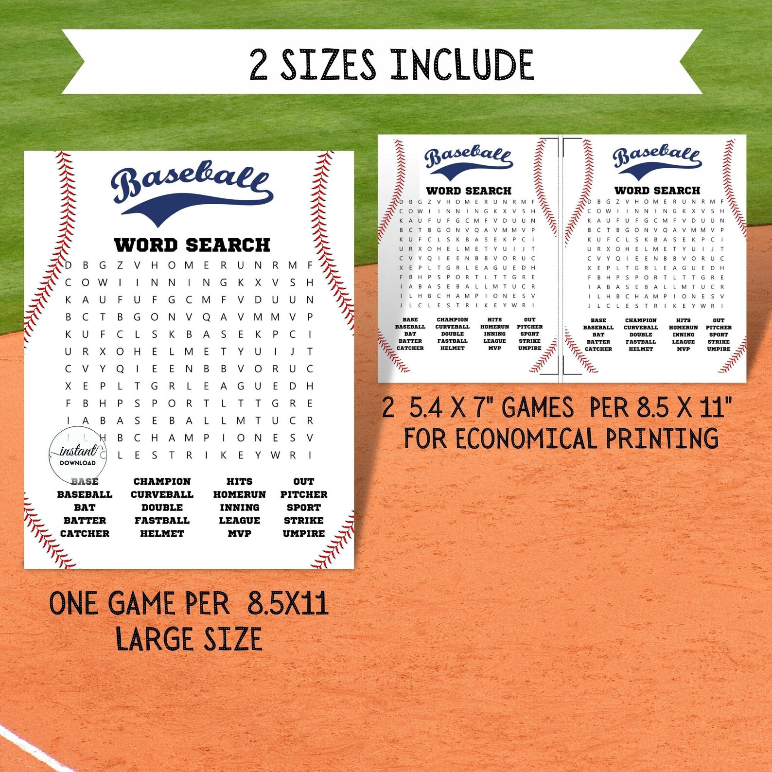 Baseball Word Search Game, Baseball Printable Game, Game Pdf, Games ...
