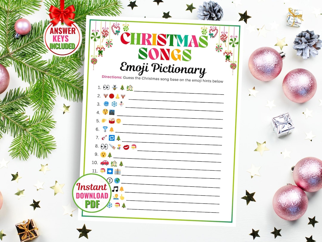 Christmas Emoji Song Pictionary, Christmas Emoji Song Guessing Game ...