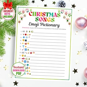 Christmas Emoji Song Pictionary, Christmas Emoji Song Guessing Game ...