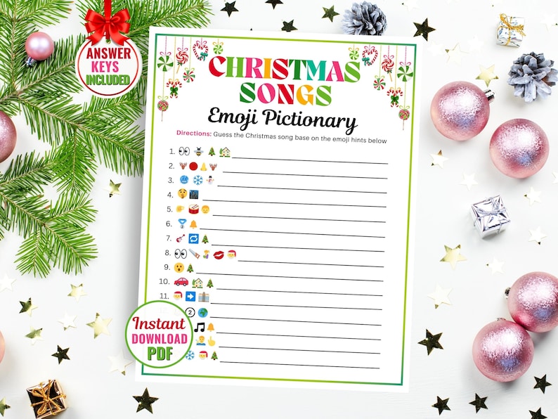 Christmas Emoji Song Pictionary, Christmas Emoji Song Guessing Game ...