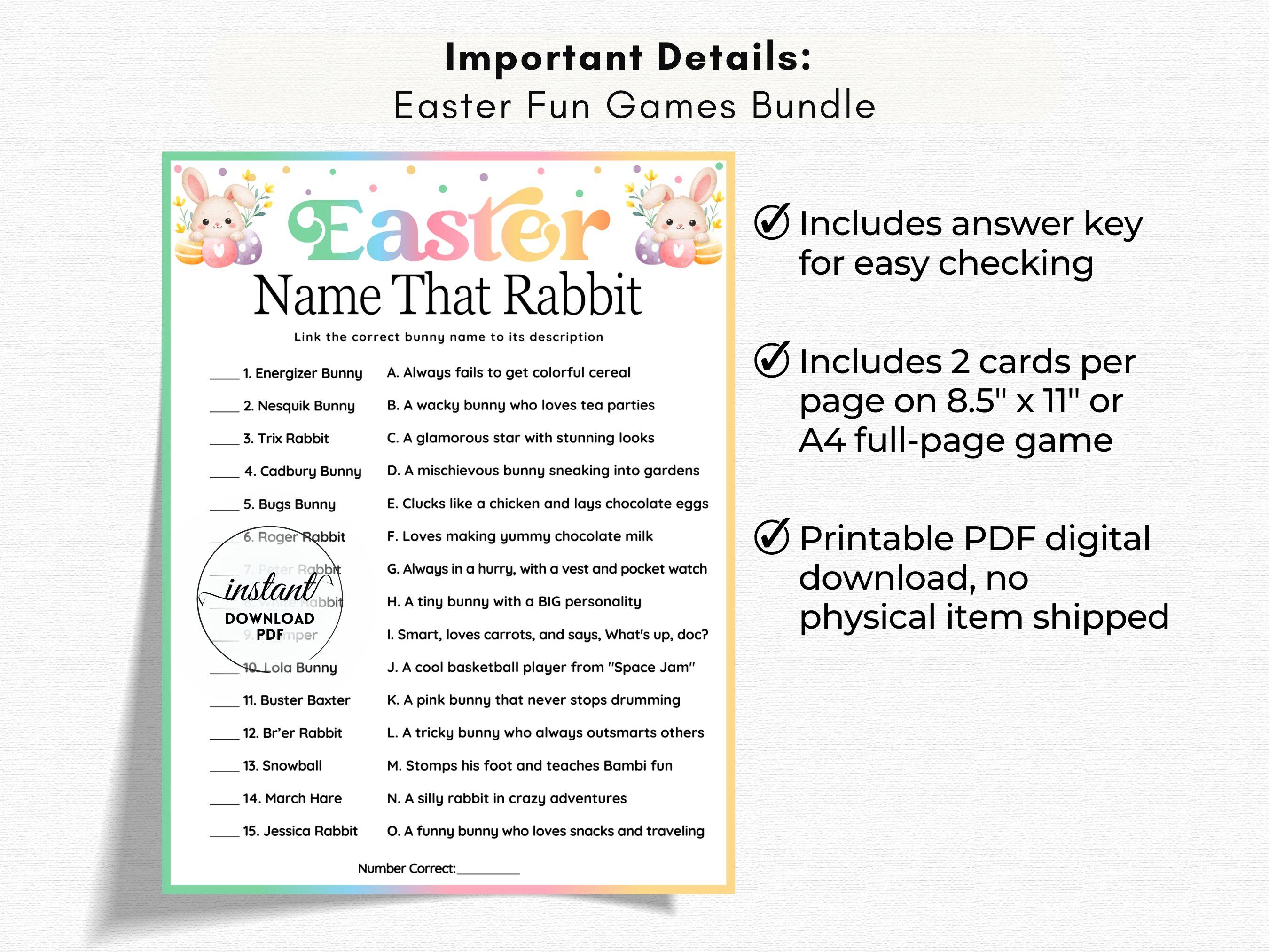 Easter Games MEGA Bundle: 65 Super Fun Printable Party Activities and ...