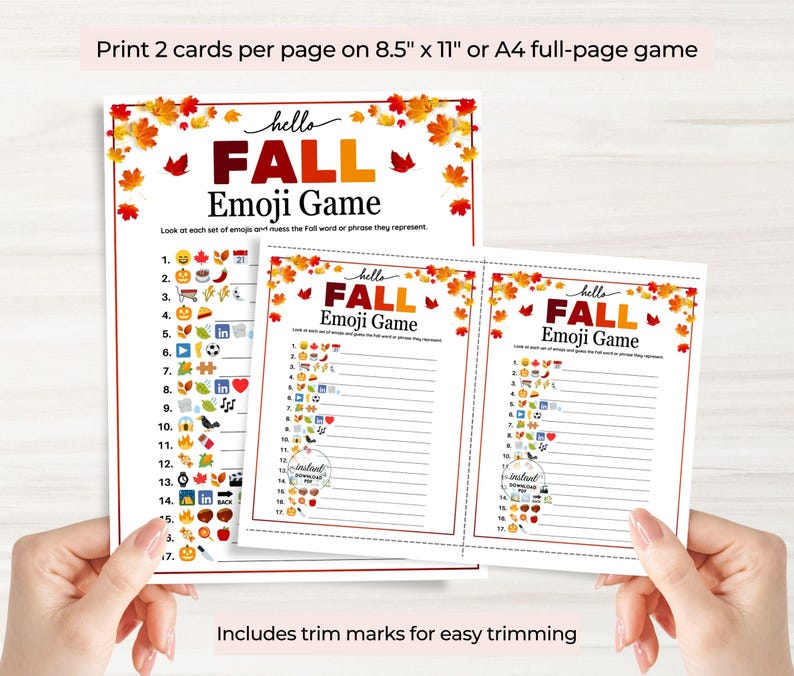 Fall Games Bundle: 65 Printable Activities, Seasonal Trivia, Party ...
