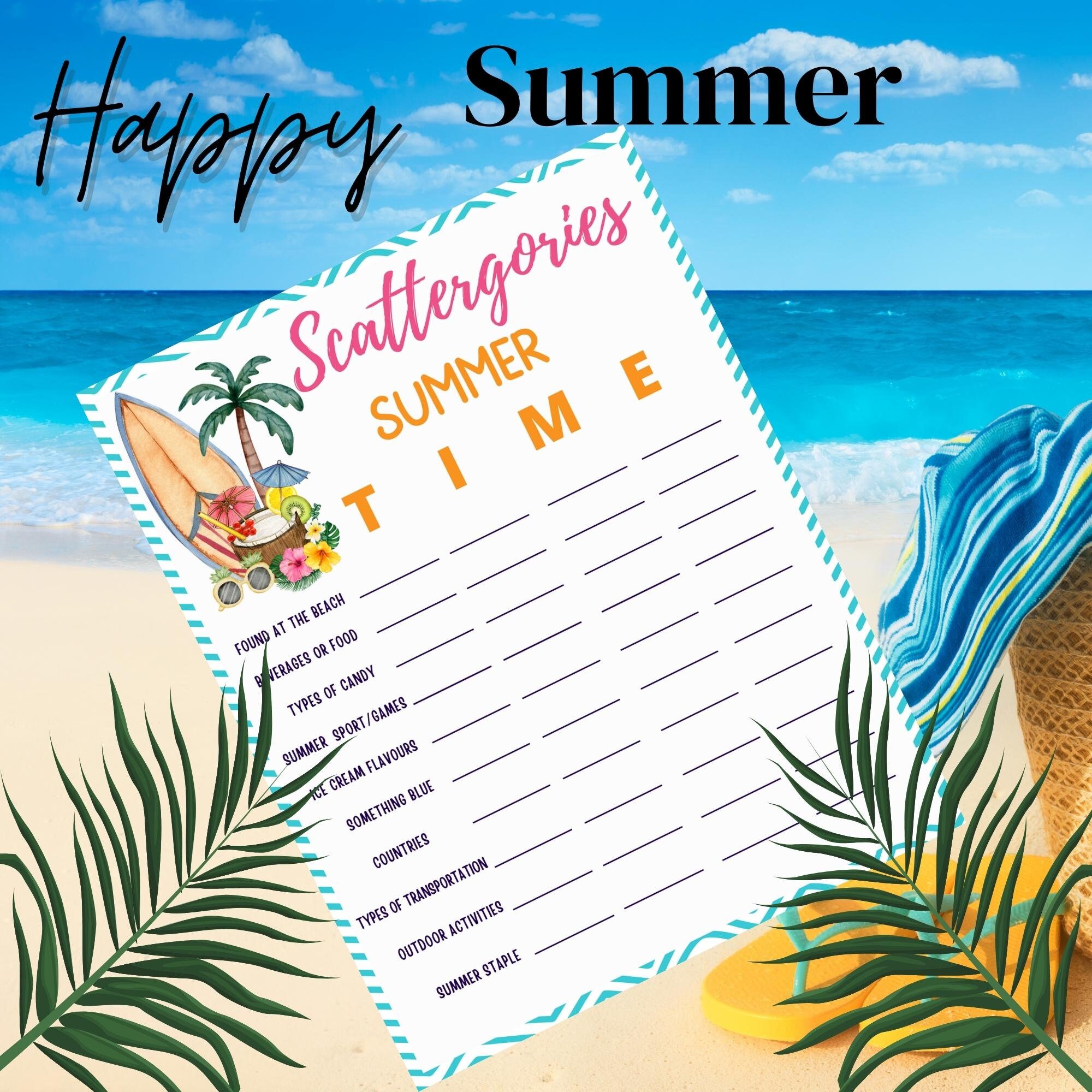 Summer Scattergories, Summertime Games, Scattergories for Kids & Adults ...