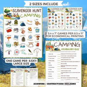 Camping Games, 10 Pack Games, Camping Activities for Kids & Adults ...