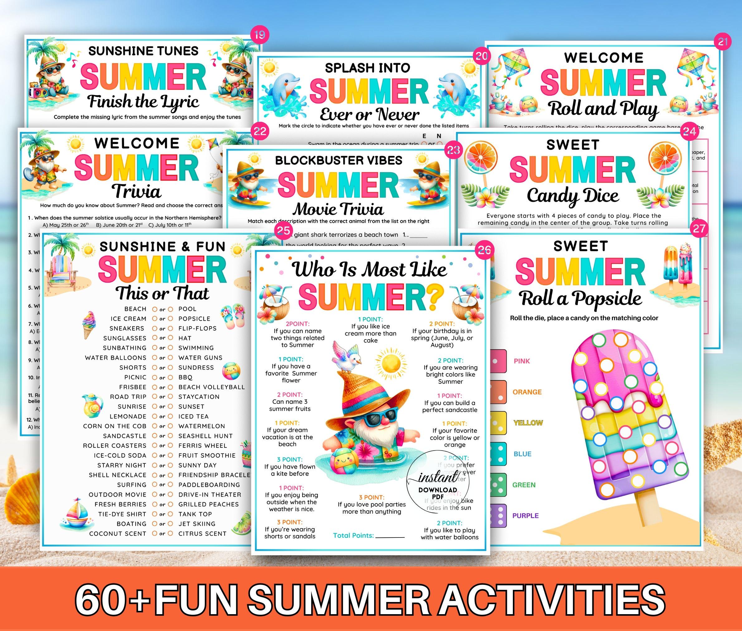 Summer Games MEGA BUNDLE, Printable Summer Games, Road Trip Games ...