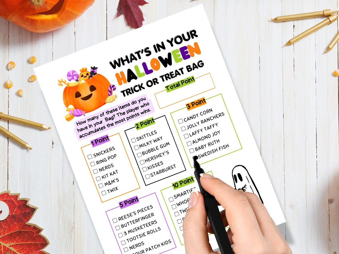 Halloween Trick or Treat Bag Game, Halloween Grab Candy Game, Halloween ...