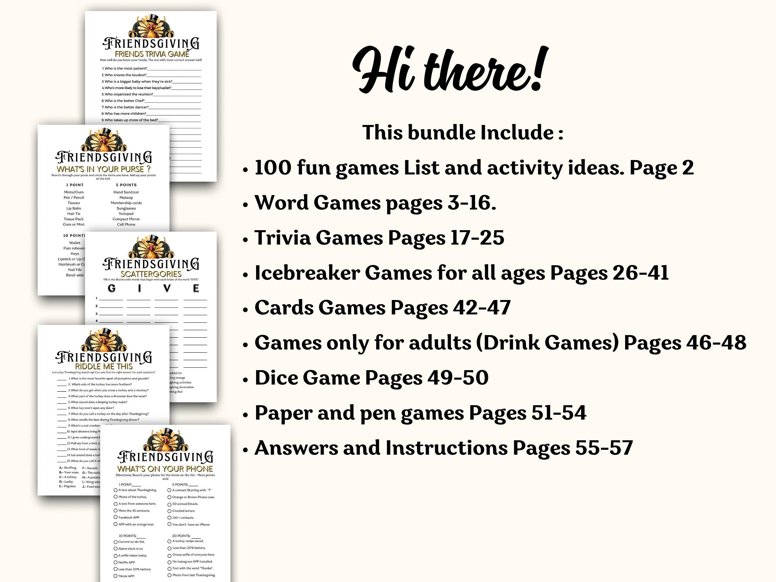 Friendsgiving Games Mega Bundle: 50 Printable Party Games (PDF) - Etsy