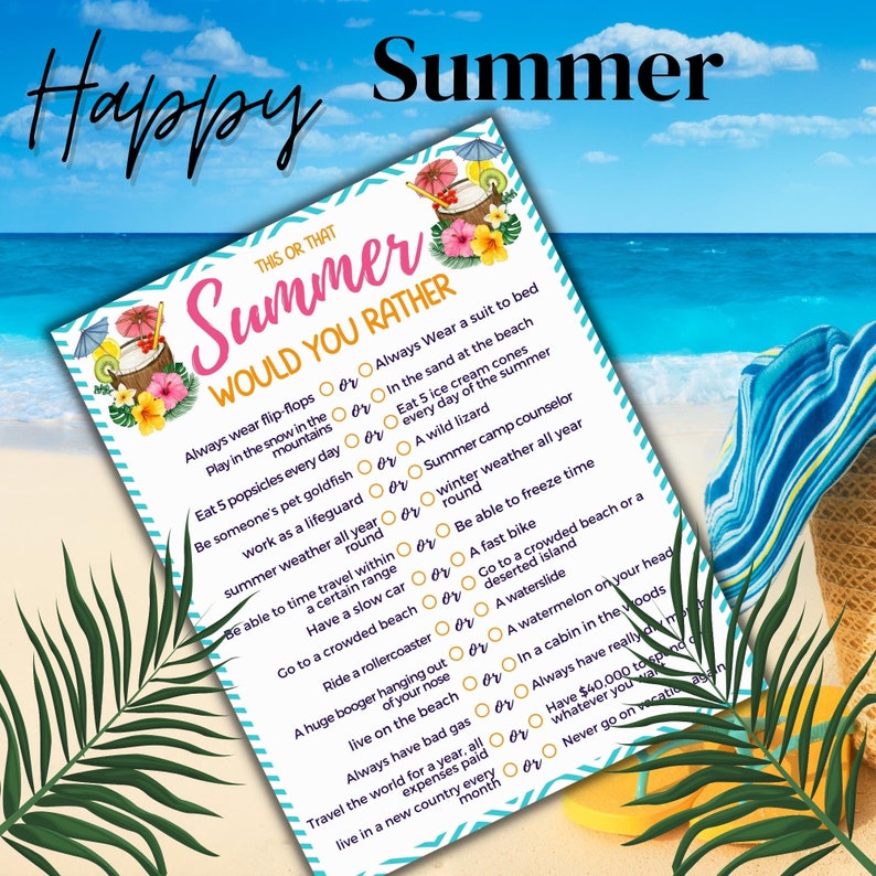 Summer This or That Game: Printable Party Fun (PDF) - Etsy