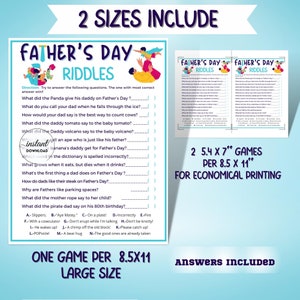 Father's Day Riddles, Father's Day Activities, Riddles and Jokes Game ...