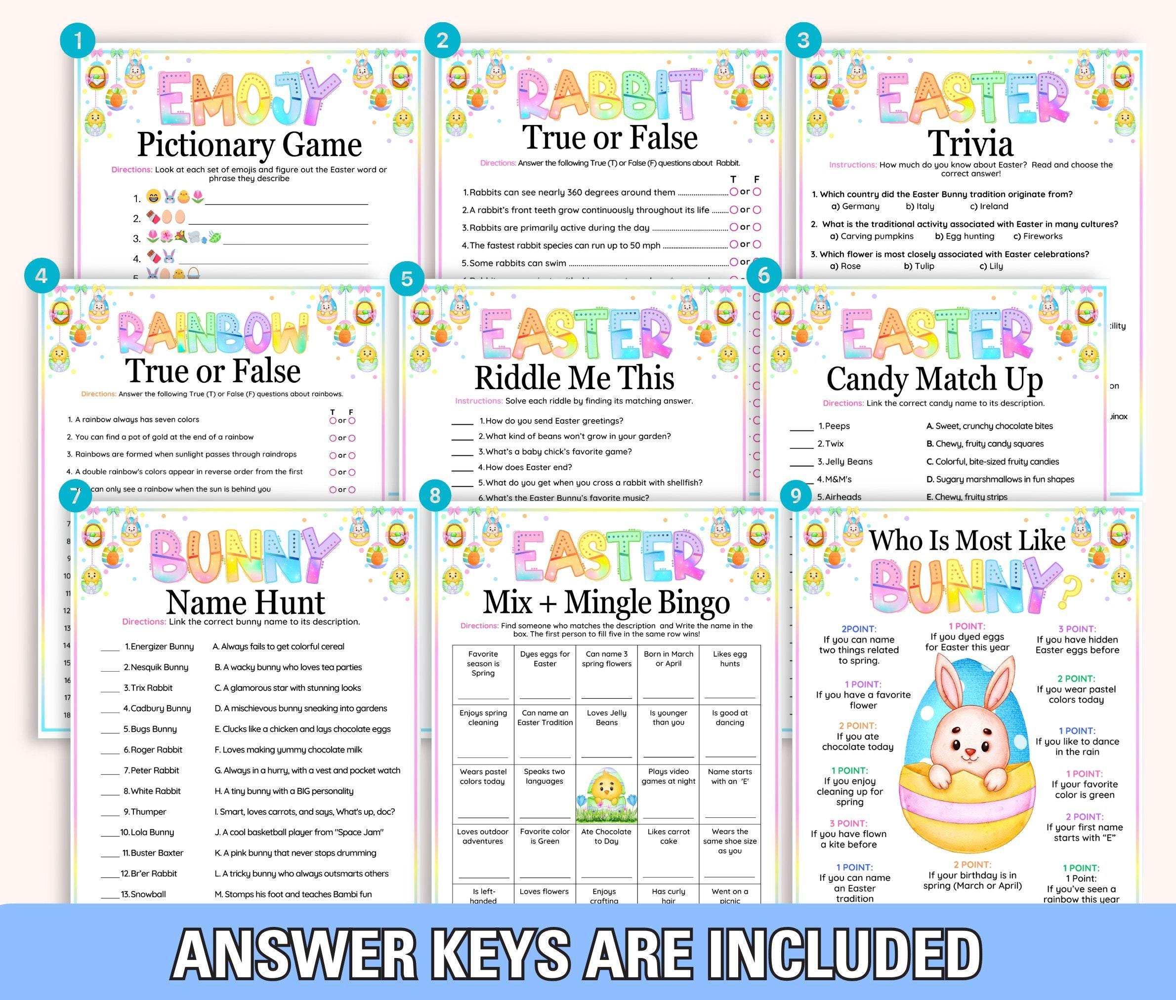 Easter Games Bundle, Easter Party Games, Easter Family Games, Office ...