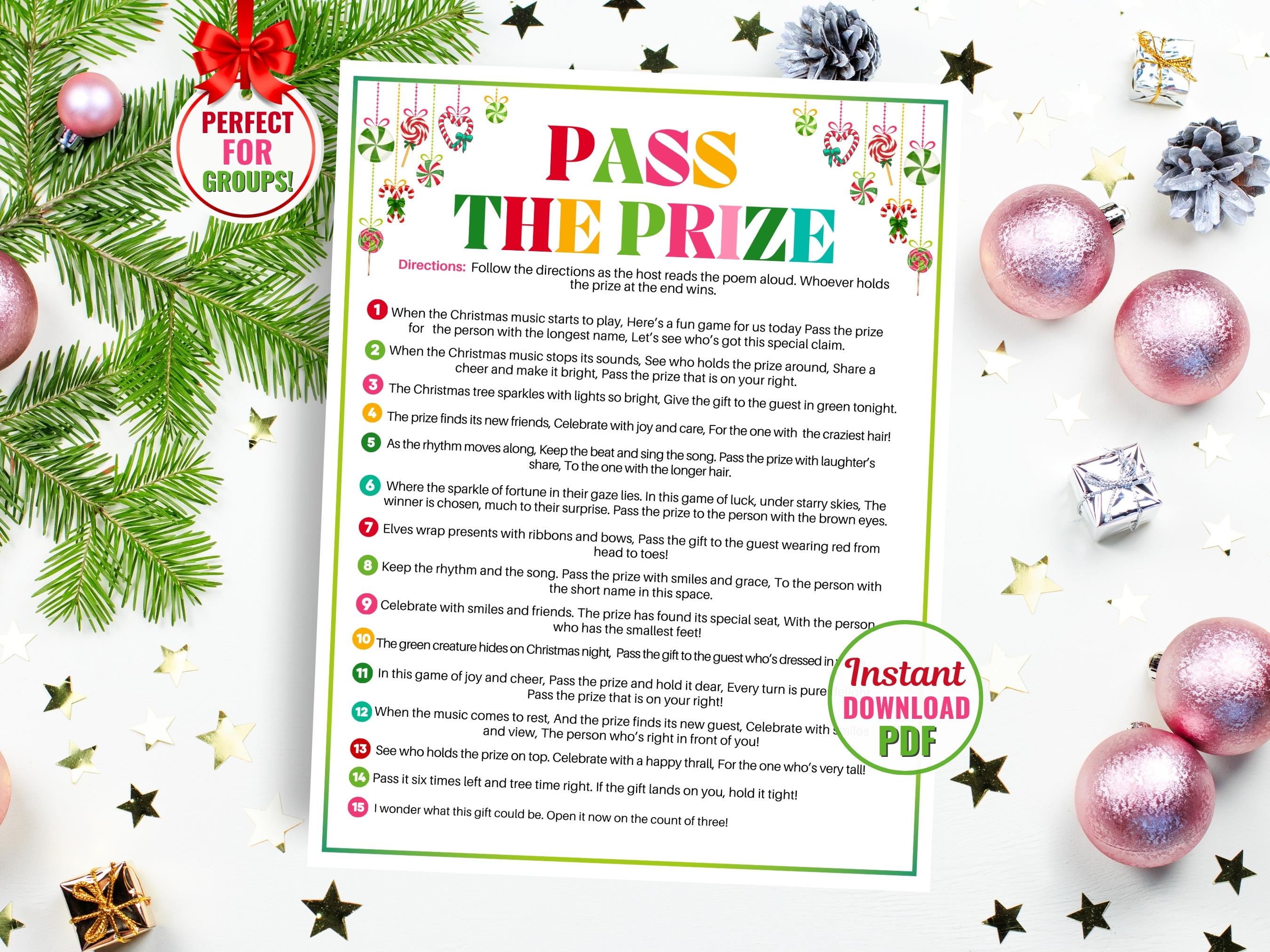 Pass the Prize Christmas Game: Festive Holiday Party (PDF) - Etsy