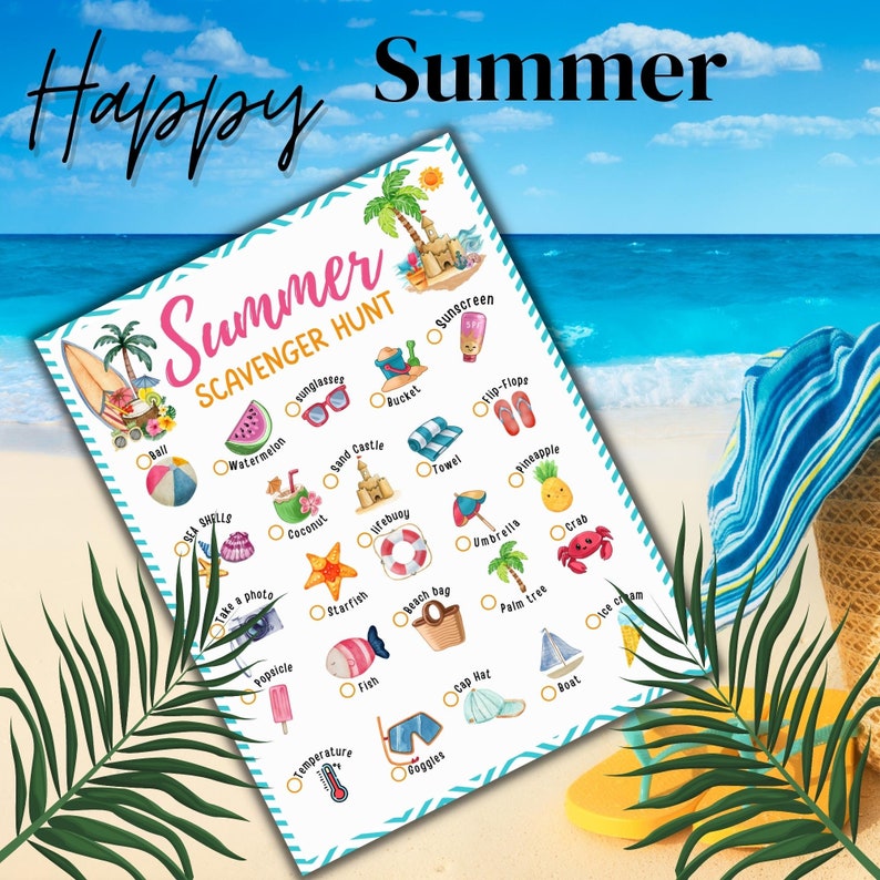 Summer Scavenger Hunt, Printable Outdoor Scavenger Hunt, Summer ...