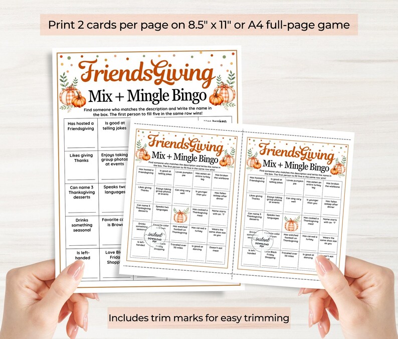 Friendsgiving Games: 60 Printable Party Icebreaker Activities (instant ...