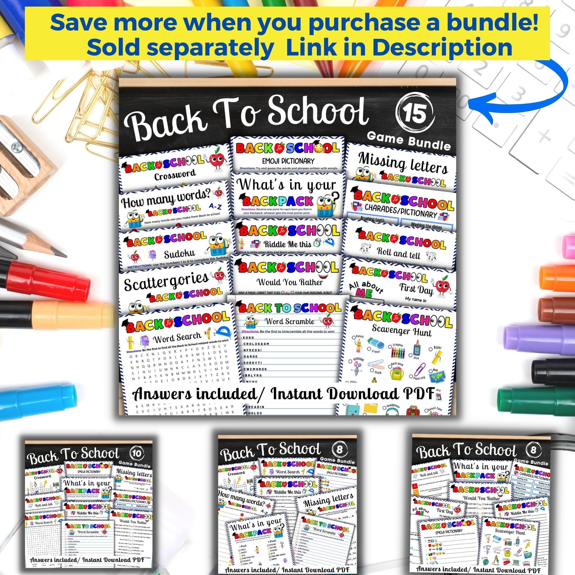 Back to School Word Search, Printable Back to School Game, First Day of ...