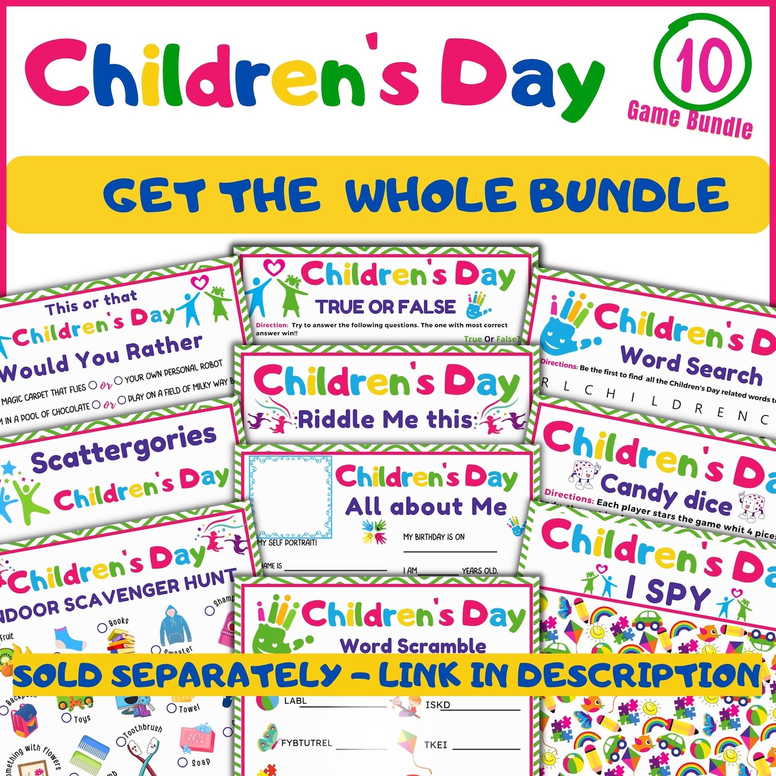Children's Day Word Scramble, Games for Kids Printable, Word Scramble ...