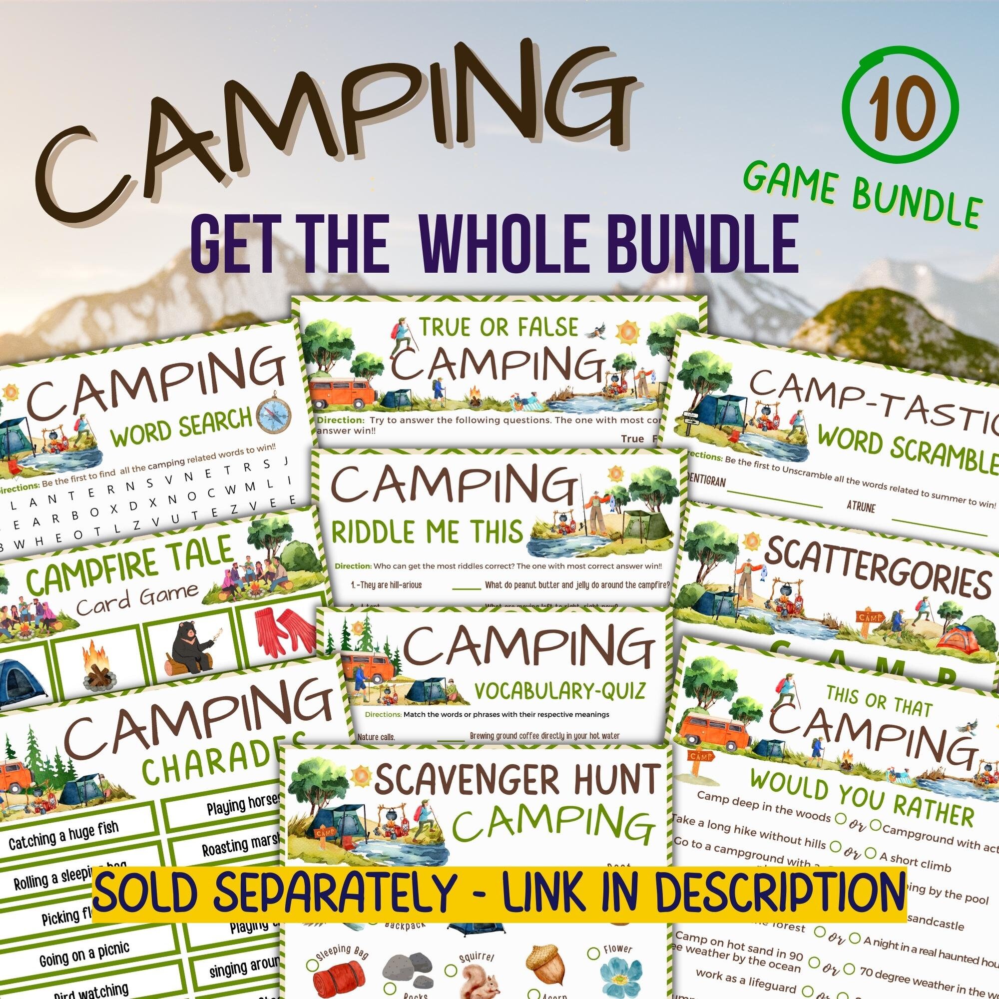 Camping Scavenger Hunt, Nature Treasure Hunt (printable PDF) - Etsy