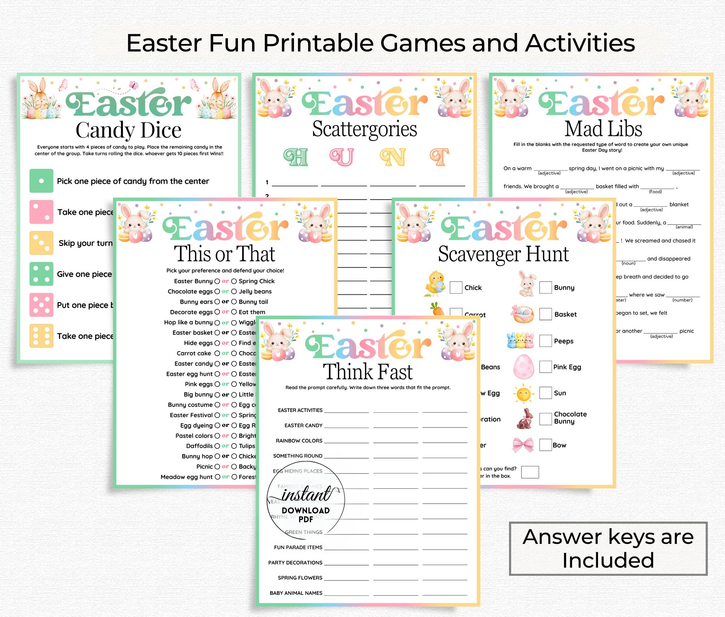 Easter Games MEGA Bundle: 65 Super Fun Printable Party Activities and ...