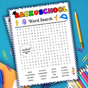 Back to School Word Search, Printable Back to School Game, First Day of ...