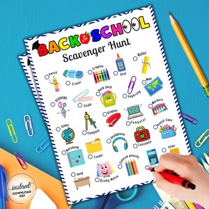 Back to School Scavenger Hunt, Printable Back to School Game, Classroom ...
