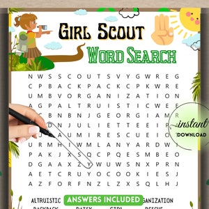 Girl Scout Word Search Game Word Search Scout Word Search | Etsy