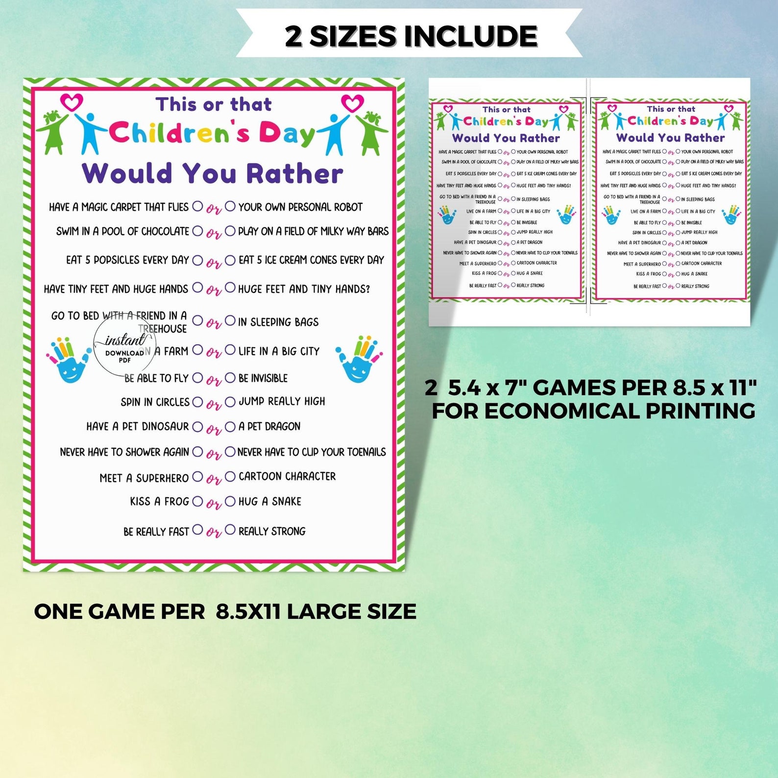 Children's Day Games, Printable Games for Kids, Kids Trivia, Party Game ...