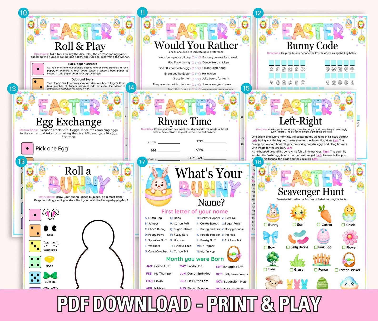 Easter Games Bundle, Easter Party Games, Easter Family Games, Office ...