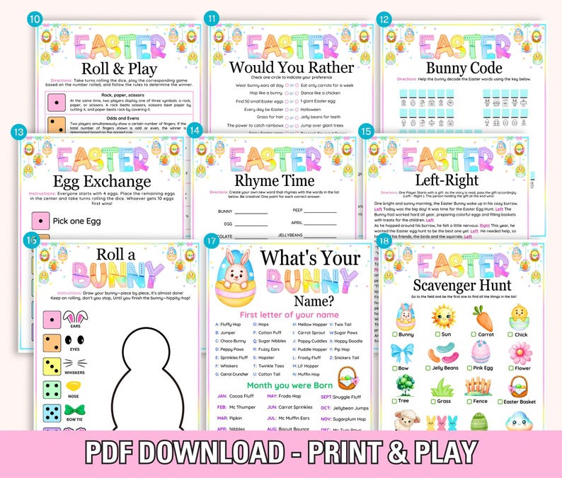 Easter Games Bundle, Easter Party Games, Easter Family Games, Office ...