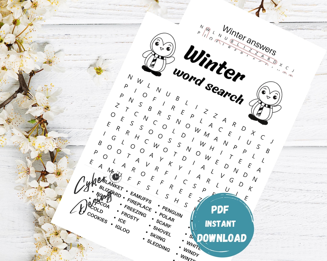 Winter Word Search Game | Fun Printable Winter Games | Wintertime ...