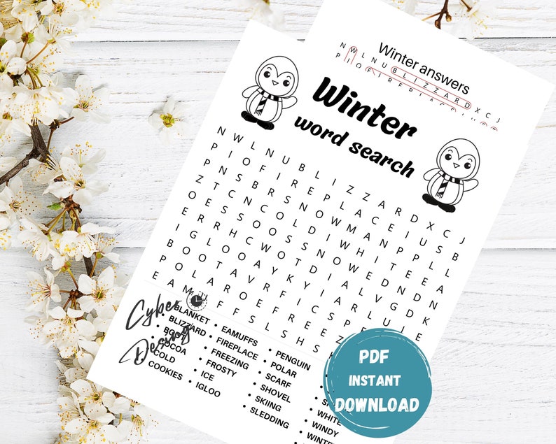 Winter Word Search Game | Fun Printable Winter Games | Wintertime ...