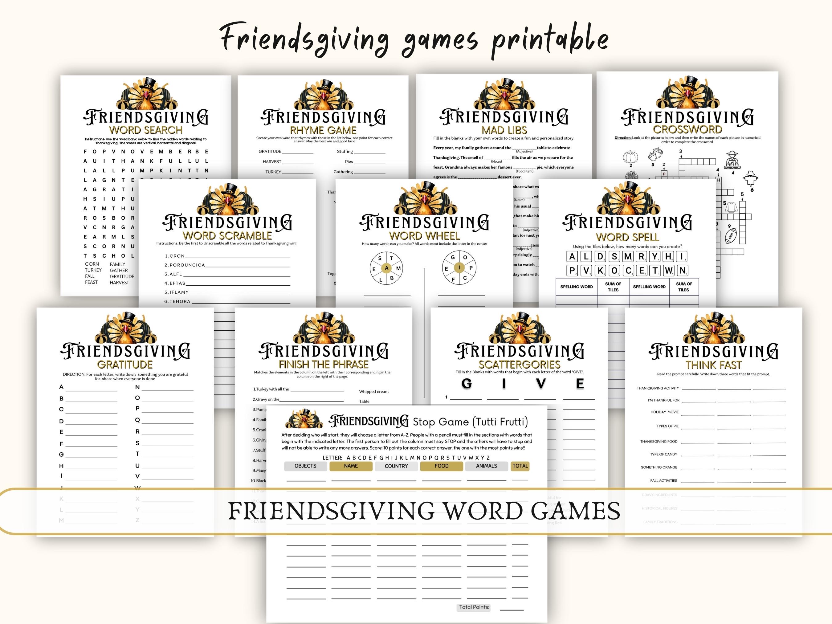 Friendsgiving Games Mega Bundle: 50 Printable Party Games (PDF) - Etsy