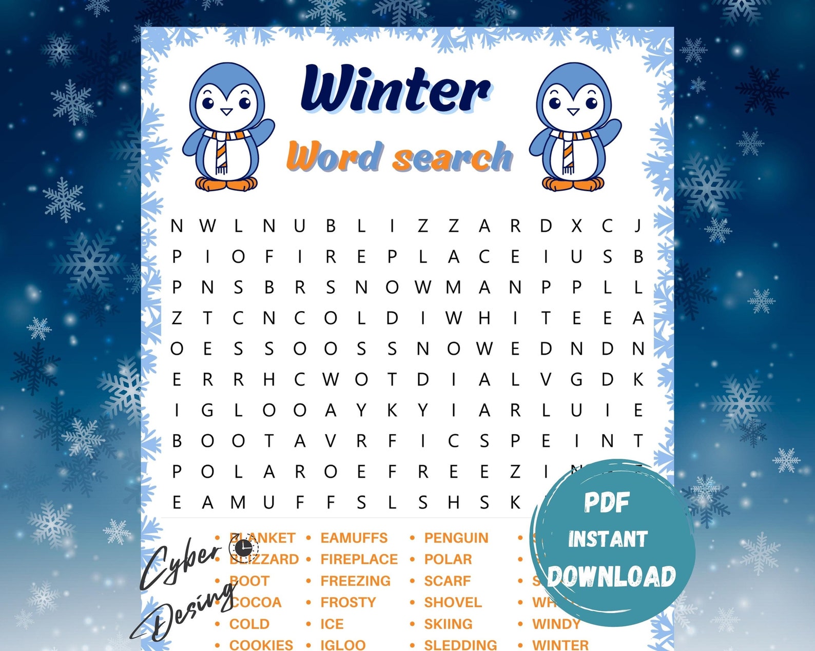 Winter Word Search Game | Fun Printable Winter Games | Wintertime ...