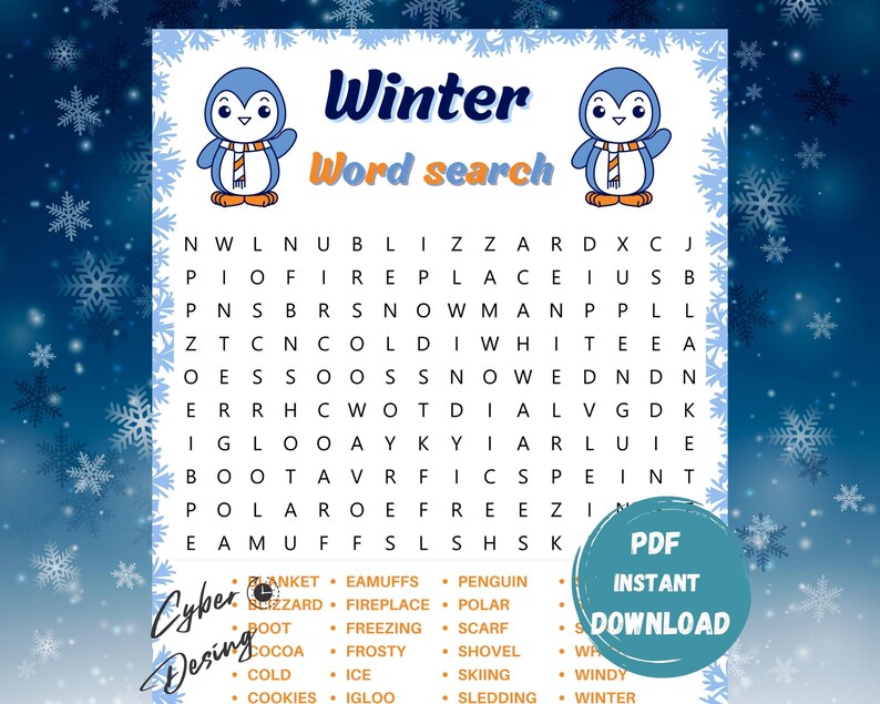 Winter Word Search Game | Fun Printable Winter Games | Wintertime ...