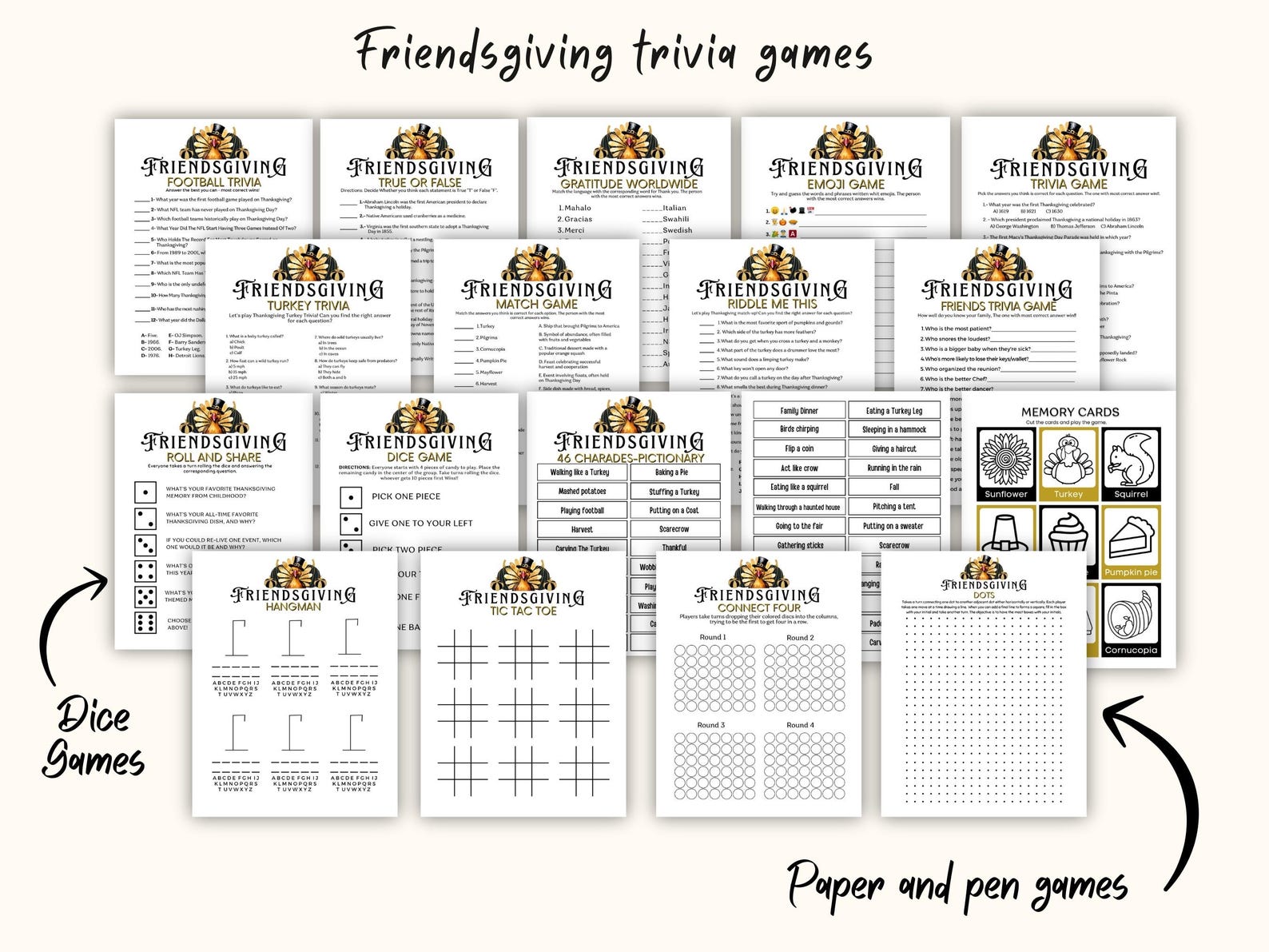 Friendsgiving Games Mega Bundle: 50 Printable Party Games (PDF) - Etsy