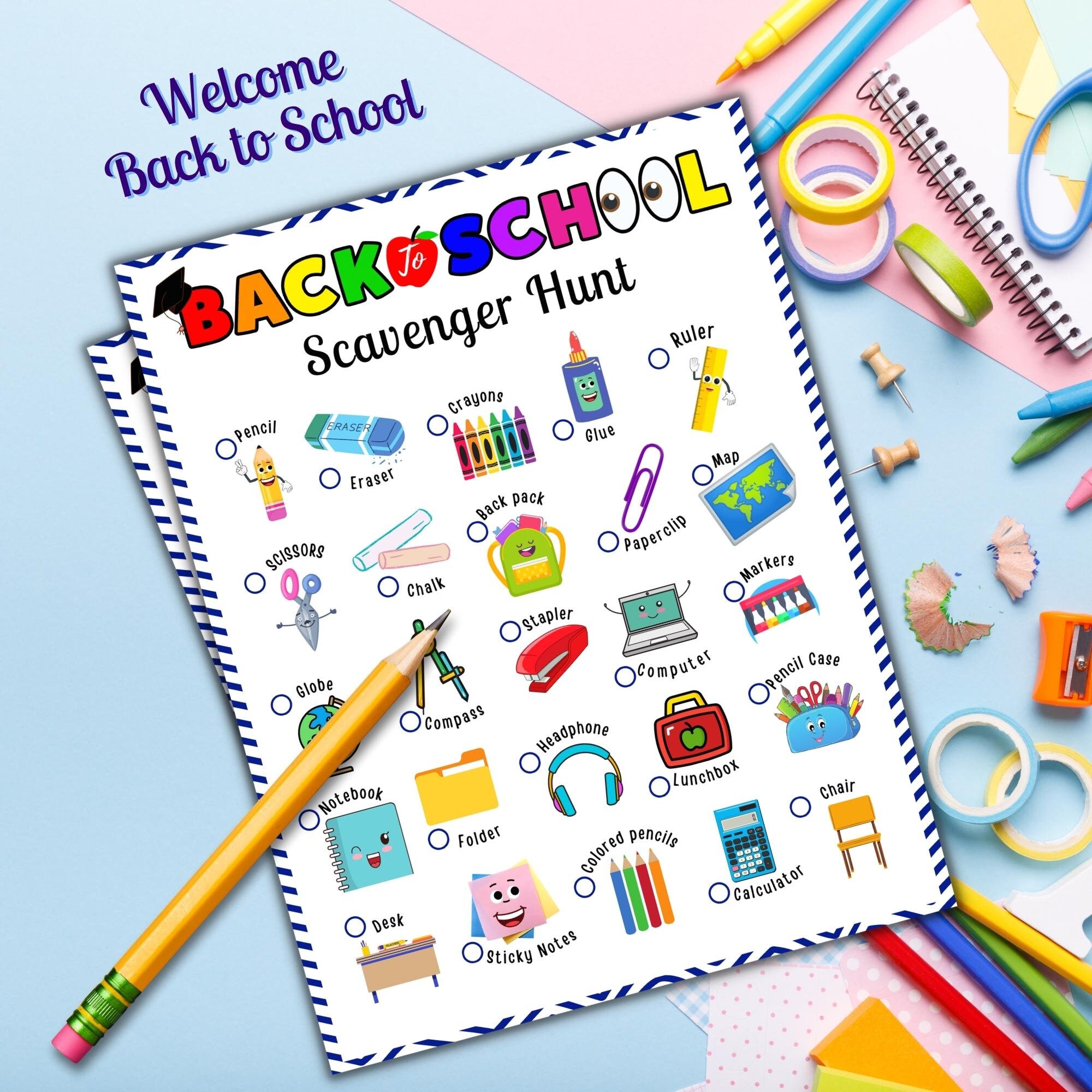 Back to School Scavenger Hunt, Printable Back to School Game, Classroom ...