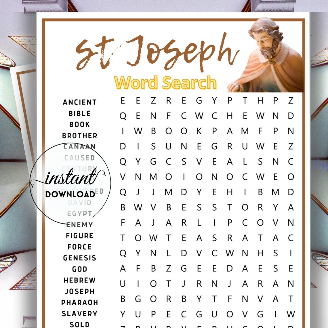 St Joseph Word Search Game, Bible Word Search, Bible Activities Print ...