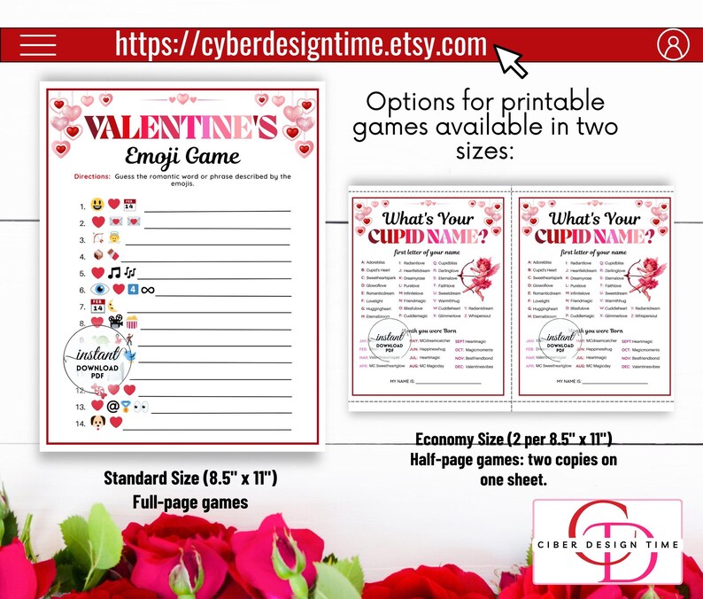 Valentine's Day Games Bundle, 62 Printable Activities (digital Download ...