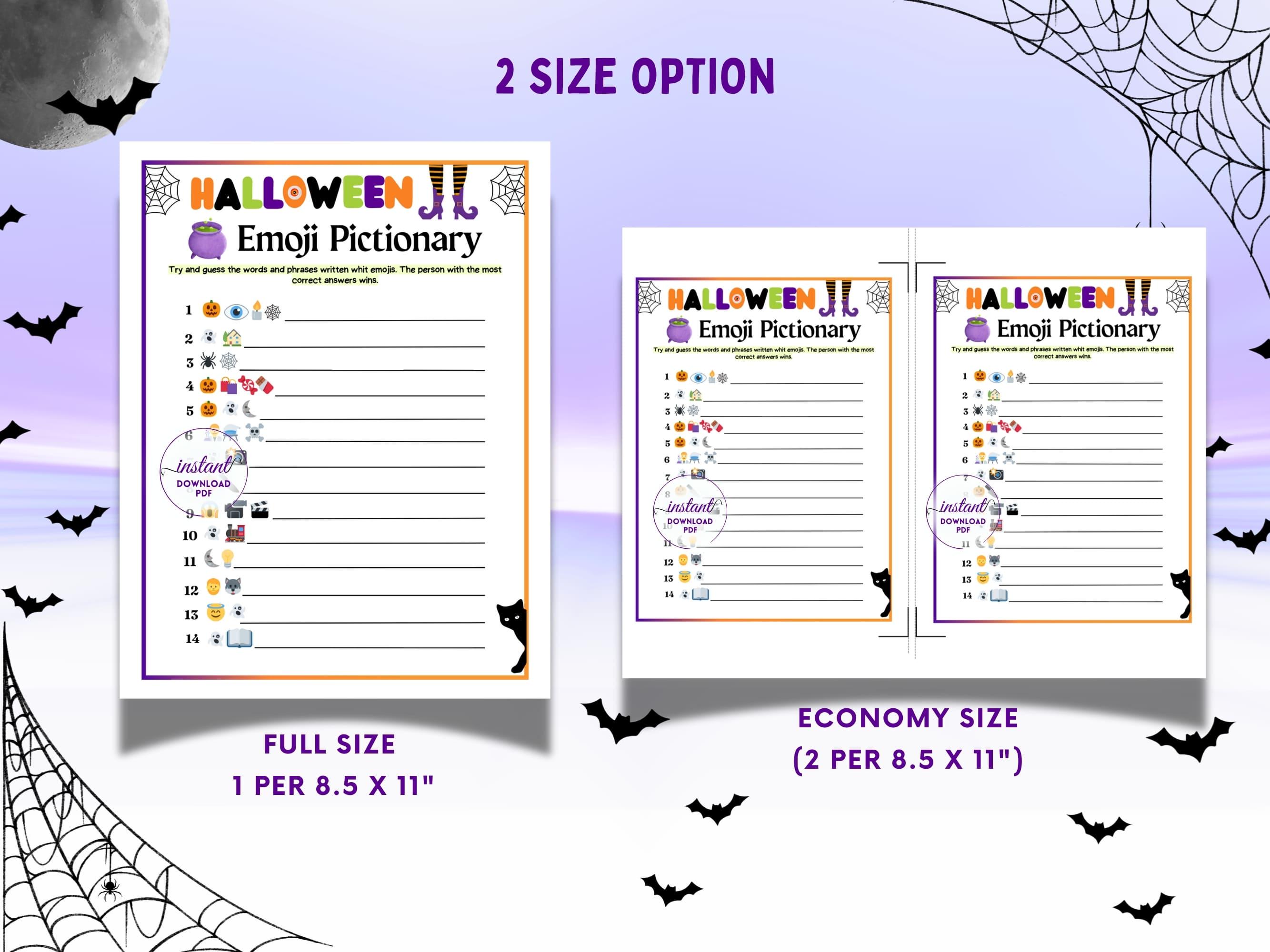 Halloween Emoji Pictionary Printable Game, Halloween Party Games ...