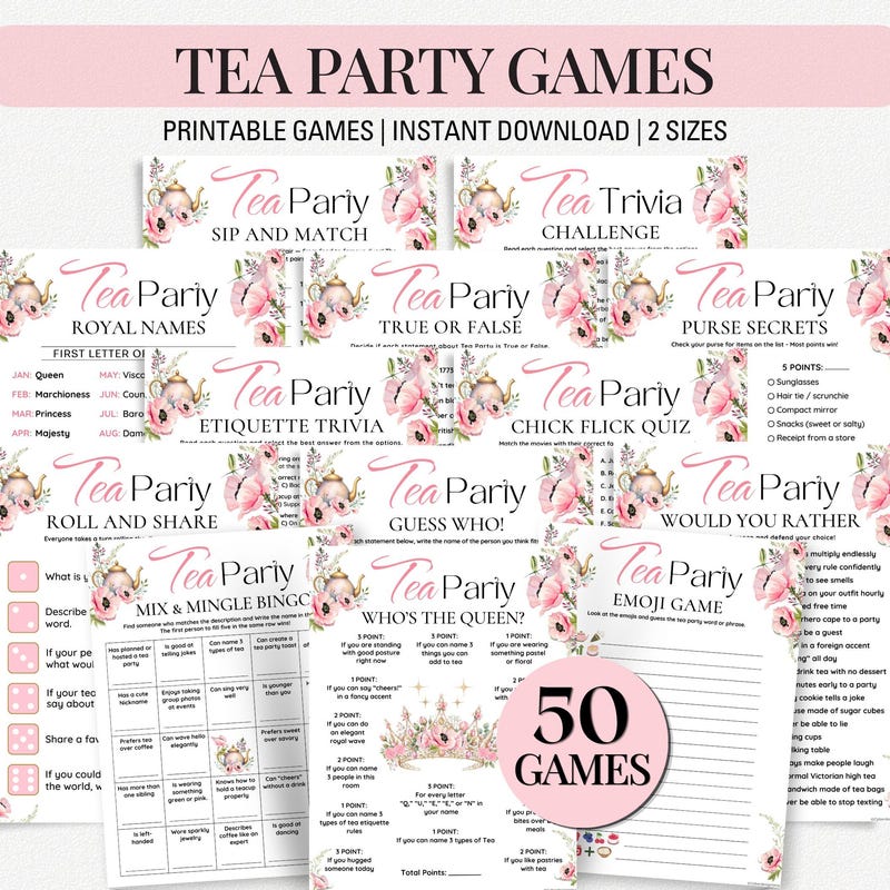 Sleepover Paper Games - Etsy